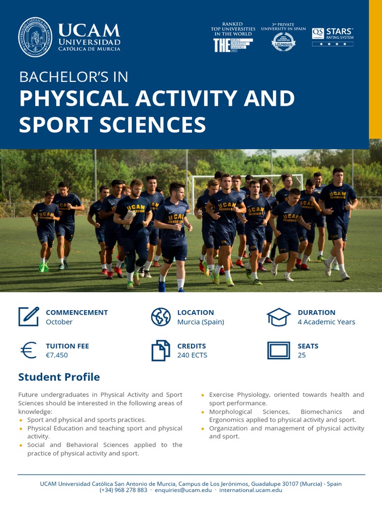 Ucam Bachelor Degree in Physical Activity and Sport Sciences | PDF ...