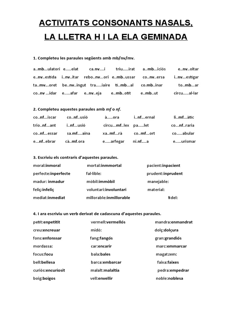 Laia Codina Estany - Activitats Consonants Nasals | PDF
