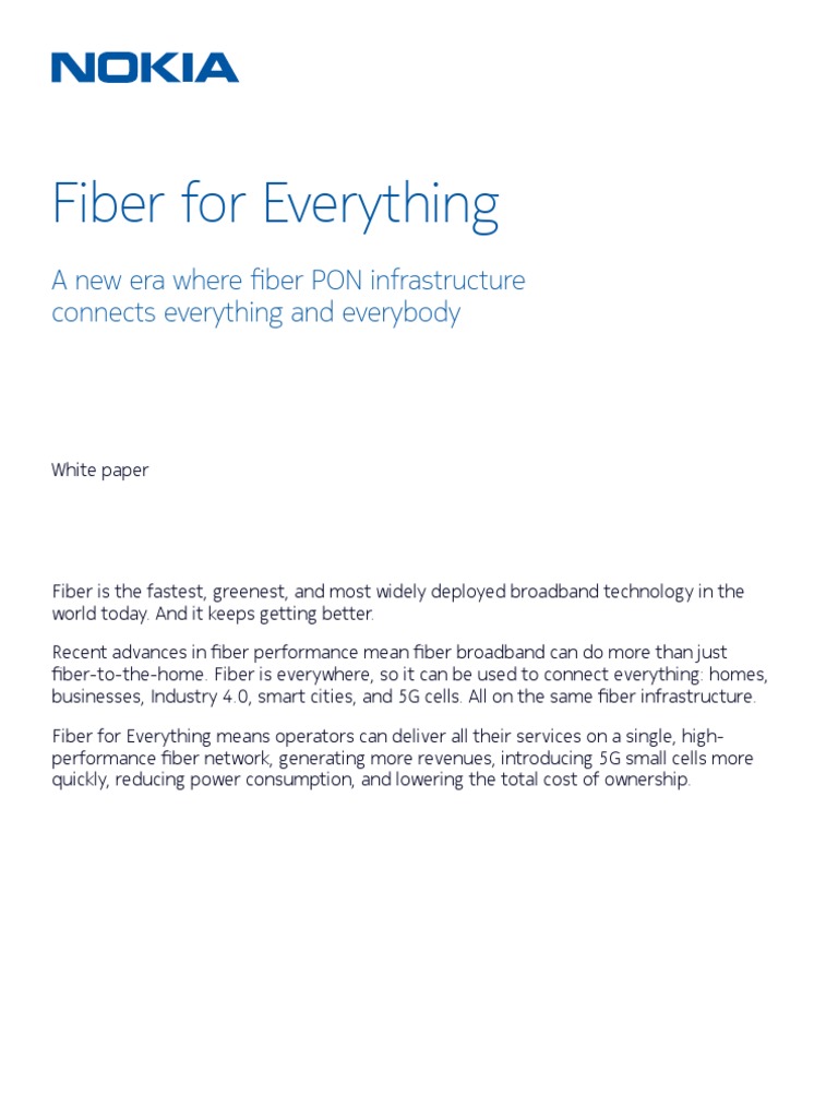 Nokia Fiber For Everything White Paper EN | PDF | Fiber To The X | Computer Network