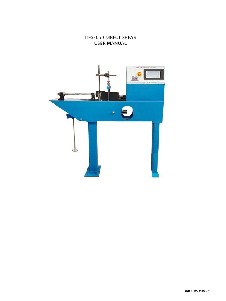 LT-S2060 Direct Shear User Manual | PDF | Mains Electricity ...