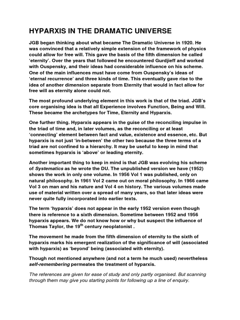 Hyparxis in The Dramatic Universe | PDF | Time | Existence