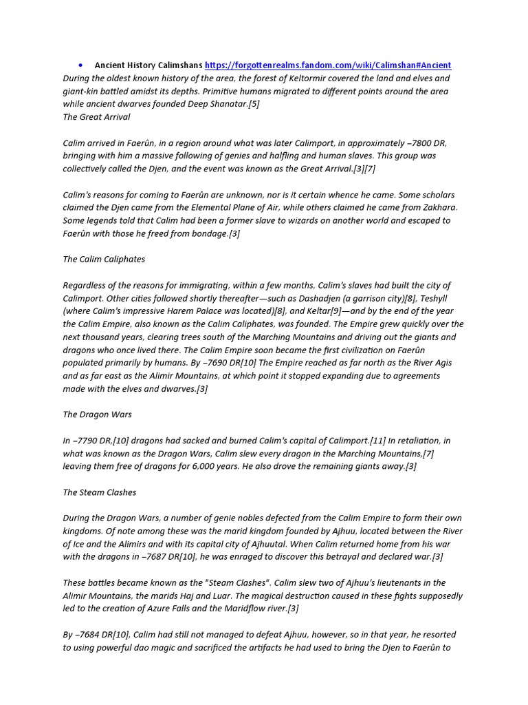 Calimshan History 101 | PDF | Elf (Dungeons & Dragons) | Desert