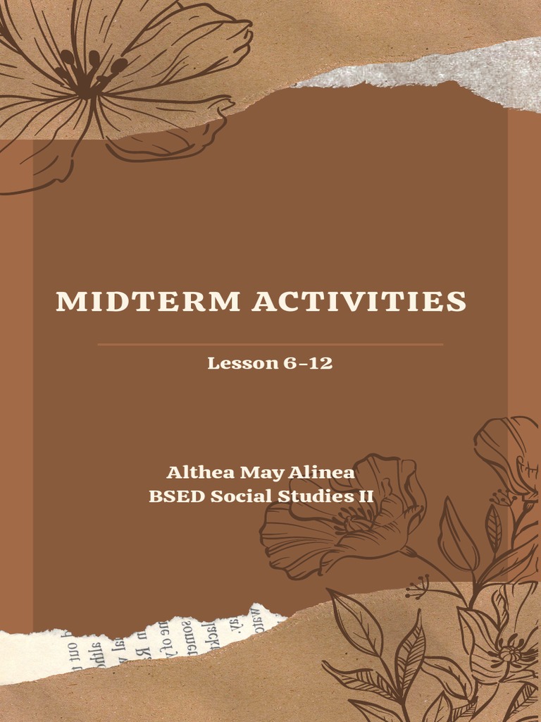 Midterm Activities-Lesson 6 To 12 | PDF | Teachers | Teaching Method