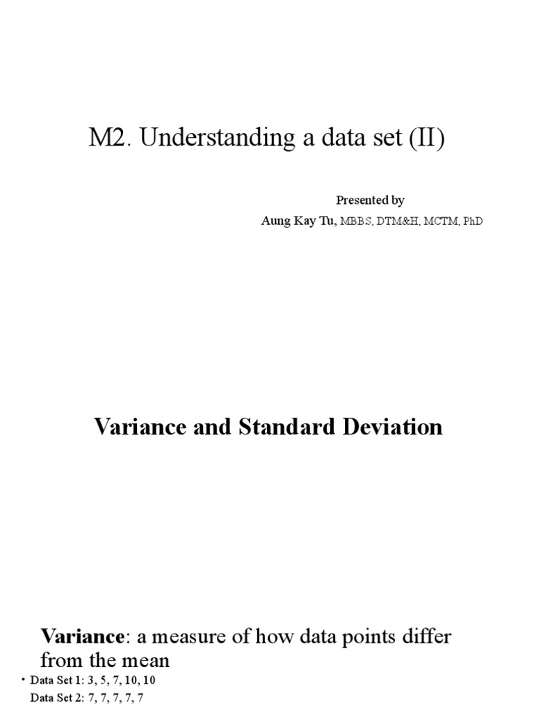 Understanding Measures of Variation and Distribution: Variance ...