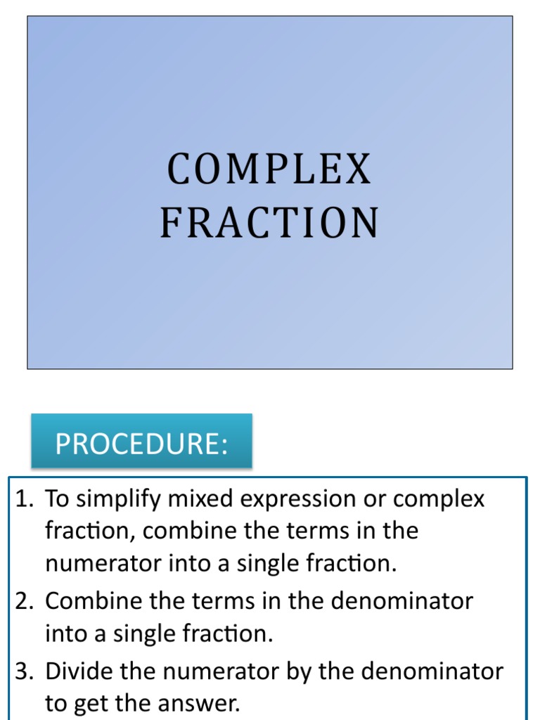 Complex Fraction | PDF
