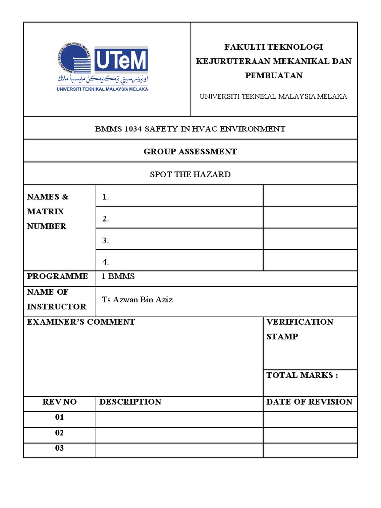 Cover Page UTeM | PDF