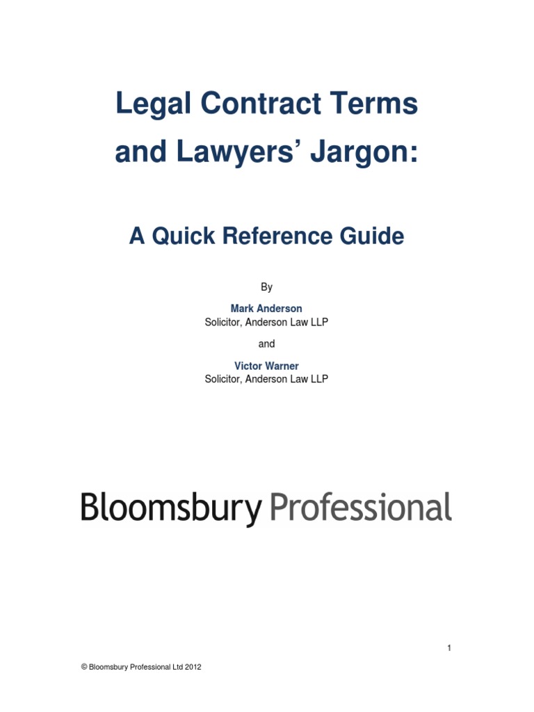Legal Contract Terms and Lawyers Jargon | PDF | License | Law And Economics