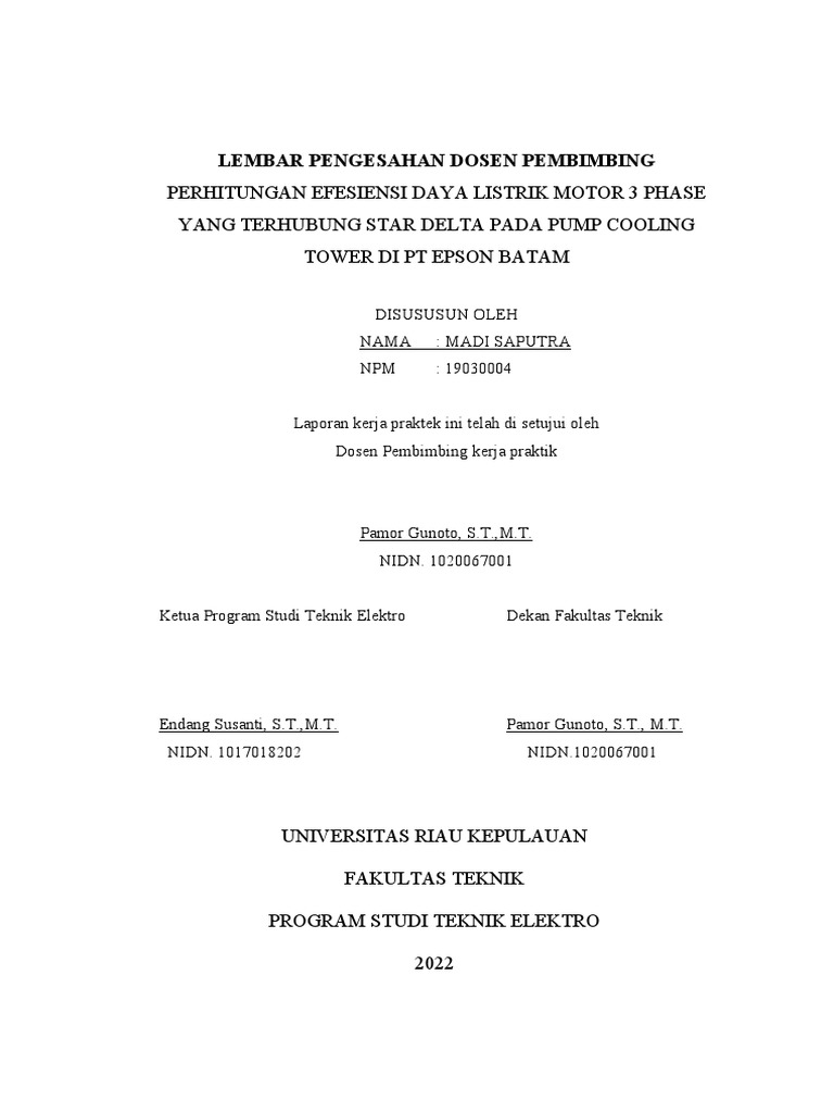 Efisiensi Daya Listrik Motor 3 Phase | PDF