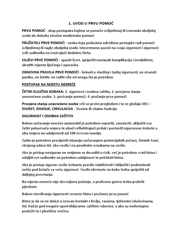 Prva Pomoć Skripte Prvi Naslov | PDF
