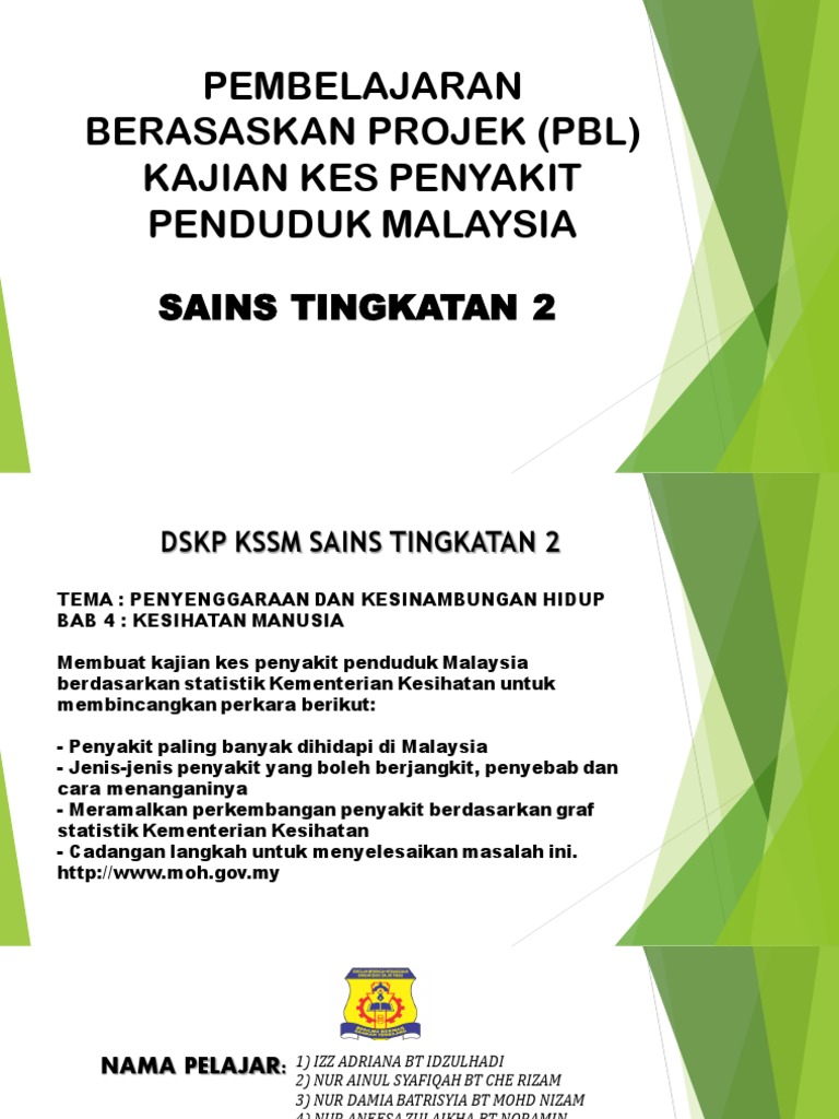 Pembelajaran Berasaskan Projek (PBL) Kajian Kes Penyakit Penduduk ...