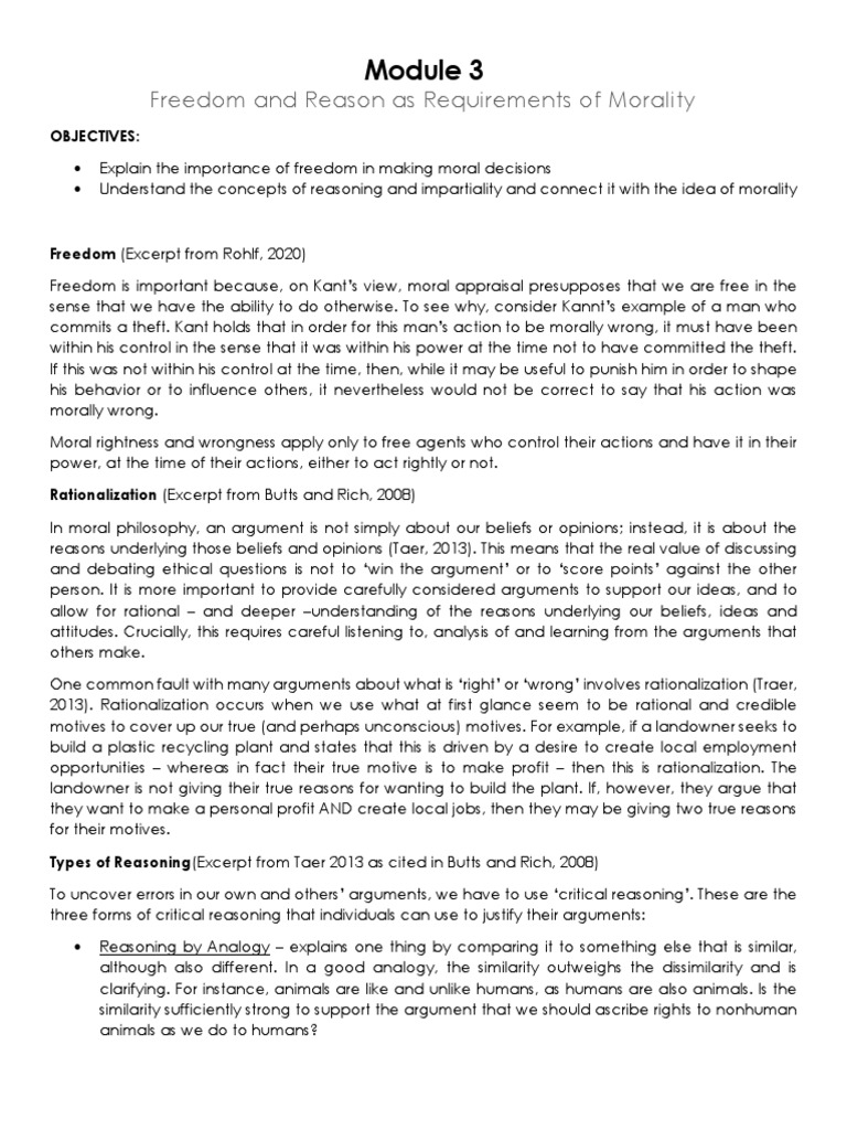 Module 3 | PDF | Reason | Morality