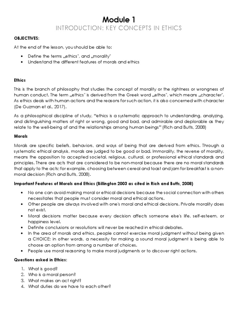 Module 1 | PDF | Morality | Applied Ethics