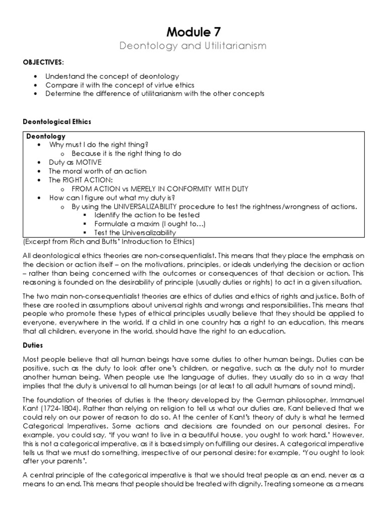 Module 7 | PDF | Utilitarianism | Pleasure