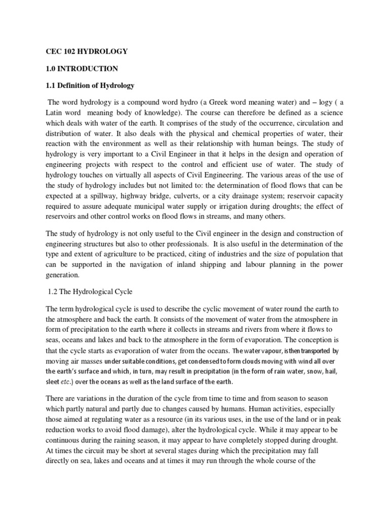 CEC 102 Lesson 1 | PDF | Water | Water Cycle
