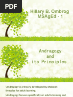 Knowles' Andragogy Principles Explained | PDF | Adult Education | Learning