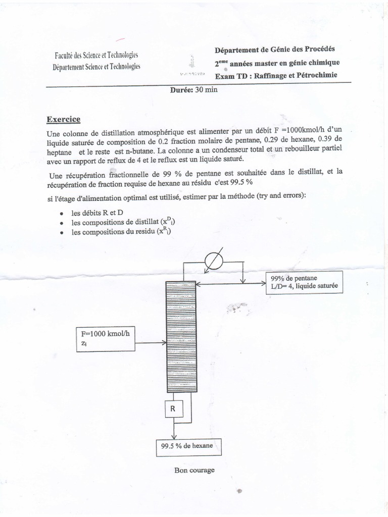 Examen sur le Raffinage et Pétrochimie | PDF