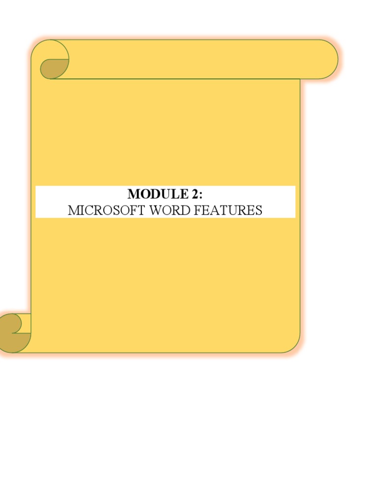 Module 2 Microsoft Word Features | PDF | Microsoft Word | Software ... Module 2 Microsoft Word Features | PDF | Microsoft Word | Software ...