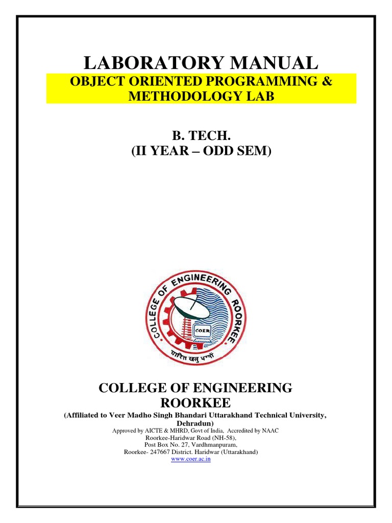 Oops Manual - Final - 1 | PDF | Inheritance (Object Oriented Programming) | Class (Computer ...