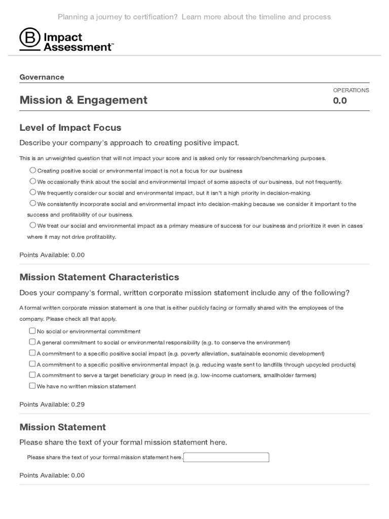 B Corp Assessment | PDF | Cost Of Living | Employment