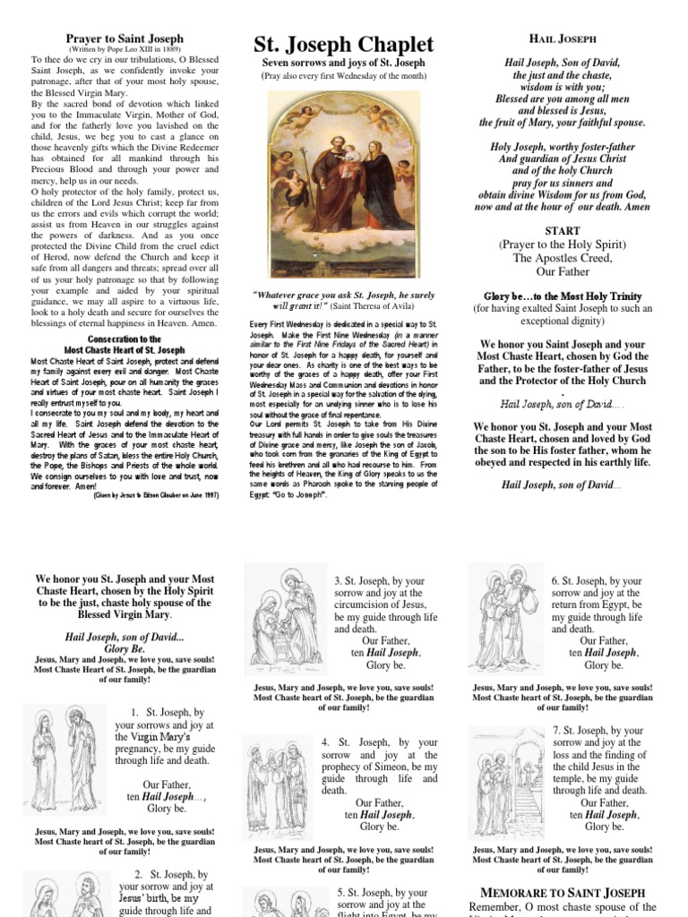 Chaplet Trifold | PDF | Saint Joseph | Mary, Mother Of Jesus