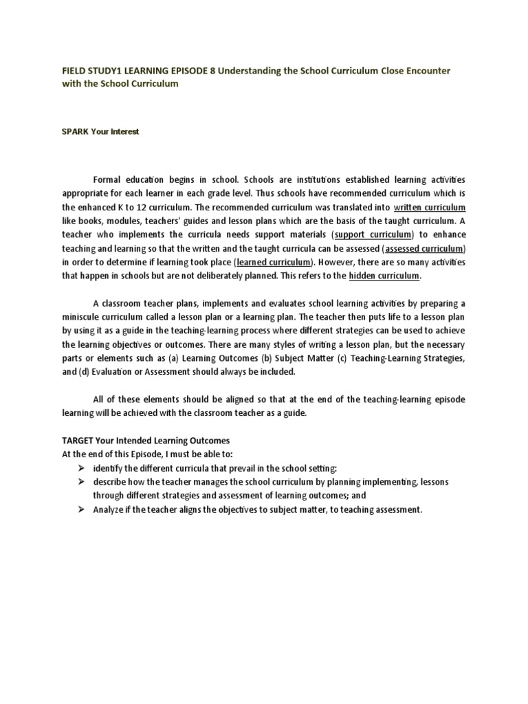 FS 1 Episode 8 | PDF | Curriculum | Lesson Plan