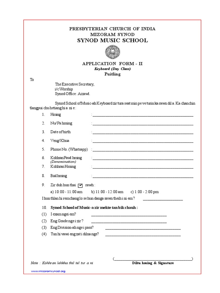 Music School Application Forms 2023 | PDF | Western Christianity ...