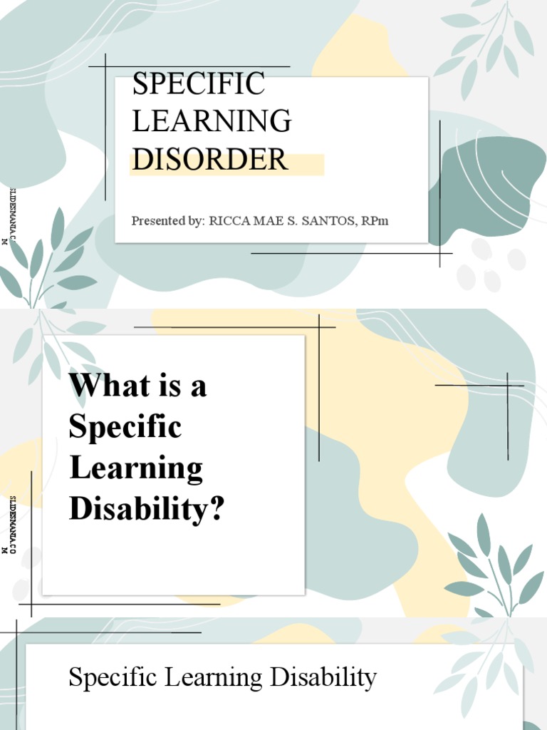 Specific Learning Disorder | PDF | Learning Disability | Mental Disorder