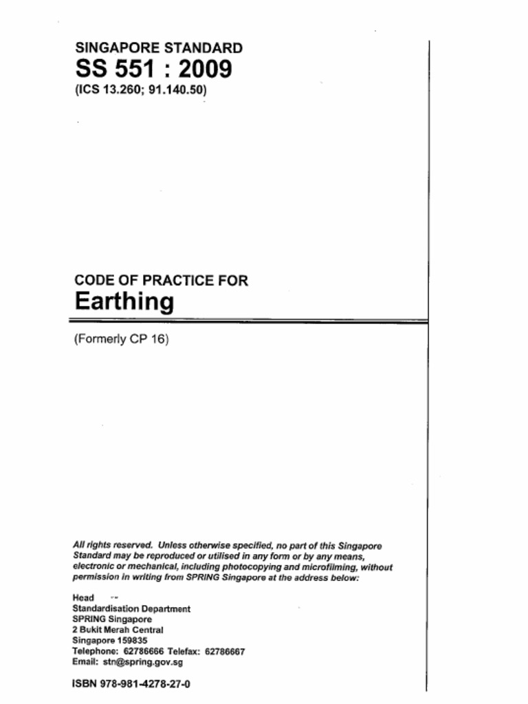 07) - SS 551 - 2009 (Earthing) | PDF