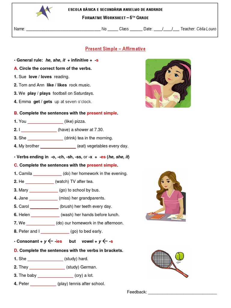 Present Simple (Affirmative) | PDF