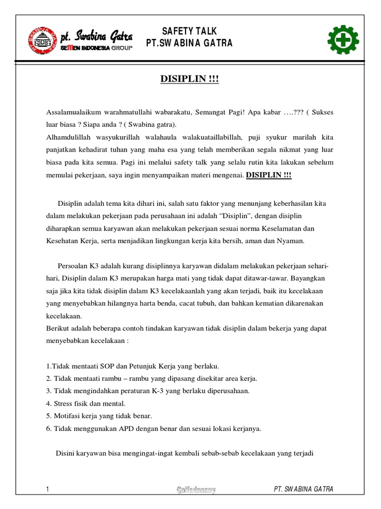 Disi Plin Penting | PDF