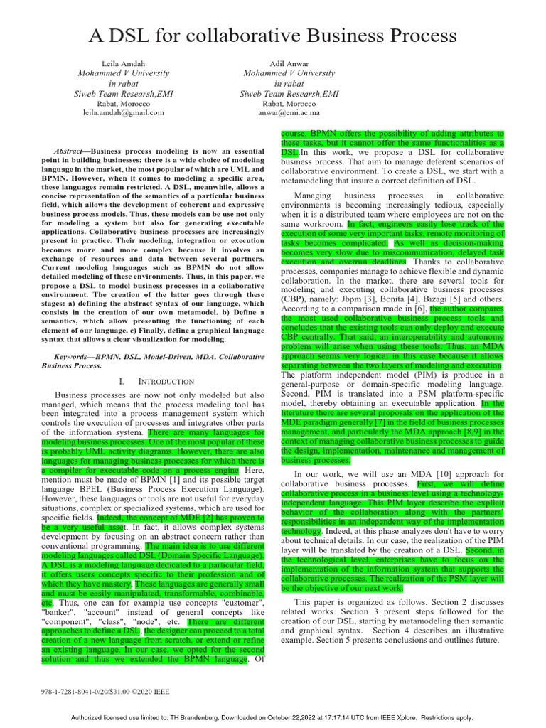 A DSL For Collaborative Business Process | PDF | Systems Engineering ...