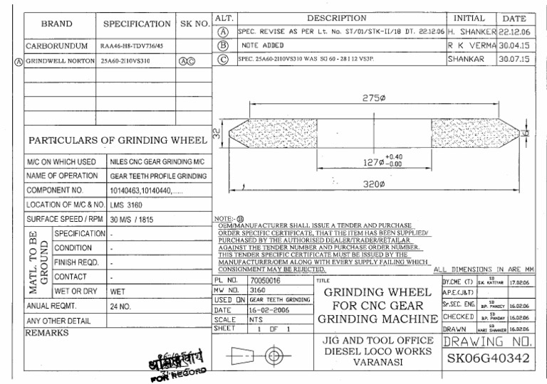 Grinding Wheel Drawing | PDF
