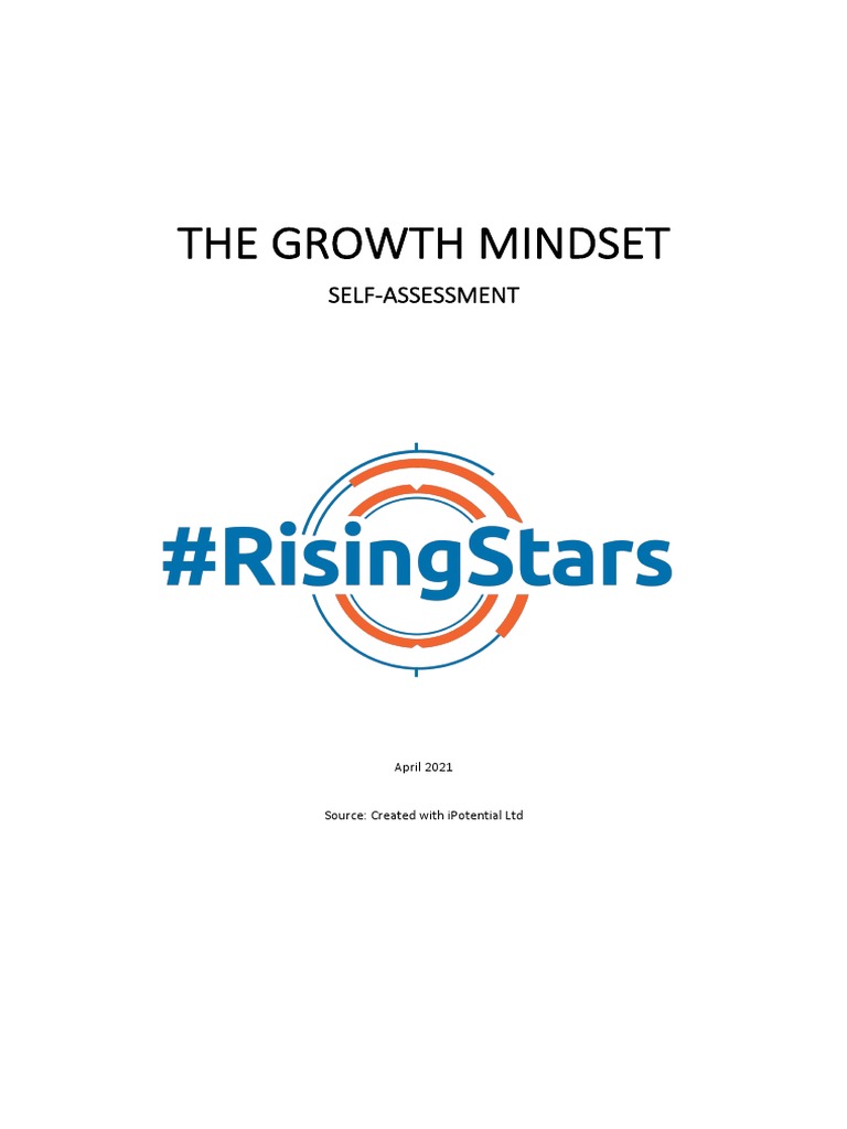GROWTH MINDSET Self Assessment Rising Stars | PDF | Mindset | Motivational
