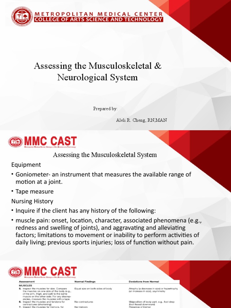 Assessing The Musculoskeletal & Neurological System | Download Free PDF ...