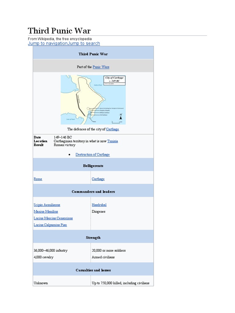 Third Punic War | PDF | Punic Wars | 1st Millennium Bc Conflicts
