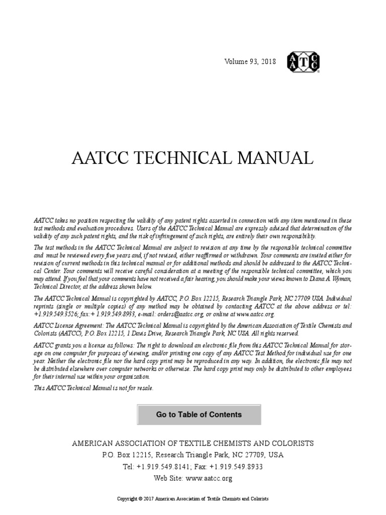 AATCC Technical Manual 2018 | PDF | Textiles | Dye