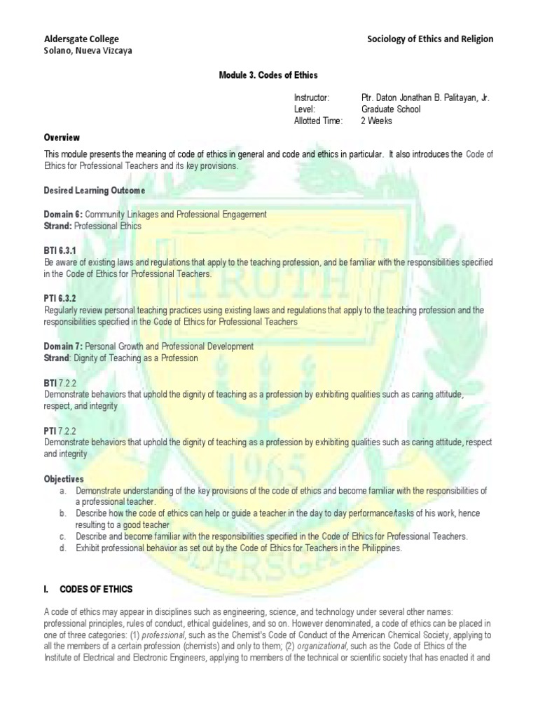 Module 3 | PDF | Morality | Teachers