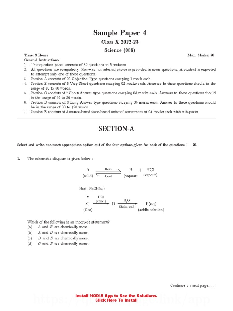 Science Paper 4 - Unsolved | PDF | Anode | Chemical Reactions