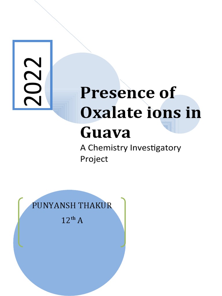 Presence Of Oxalate Ions In Guava Chemis Pdf Titration Chemistry