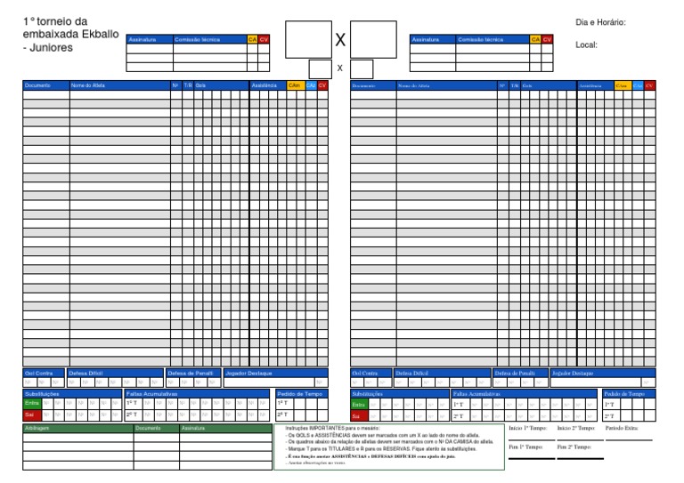Sumula Modelo | PDF | Esportes | Esportes coletivos