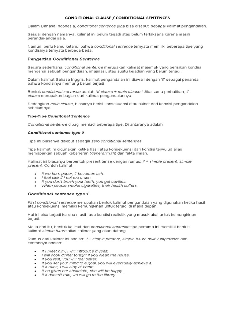Conditional Clause | PDF