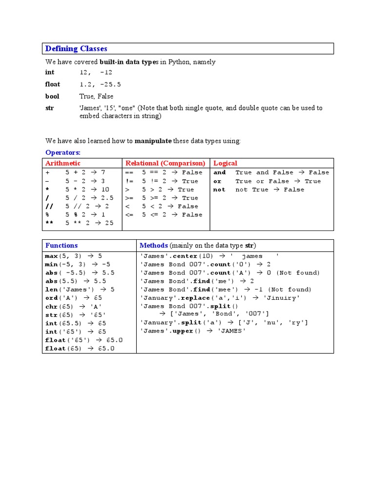 Defining Own Classes Pdf Constructor Object Oriented Programming 1312