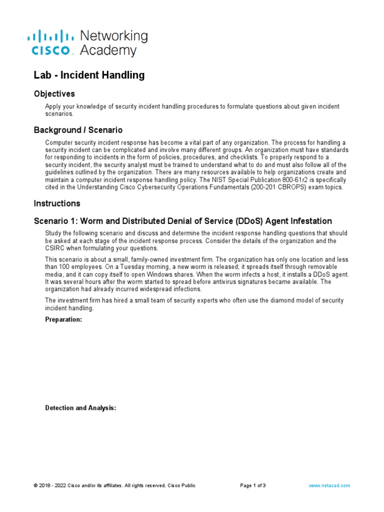 28.4.13 Lab - Incident Handling | PDF | Computer Security | Security