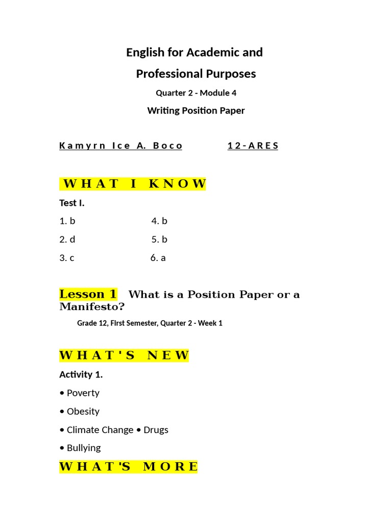 Position Paper | PDF | Educational Technology | Teachers