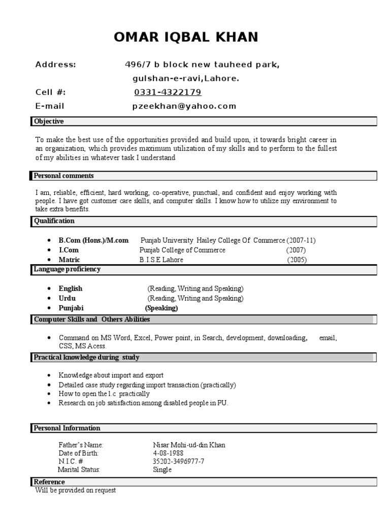 Omar CV | PDF | Career & Growth | Business