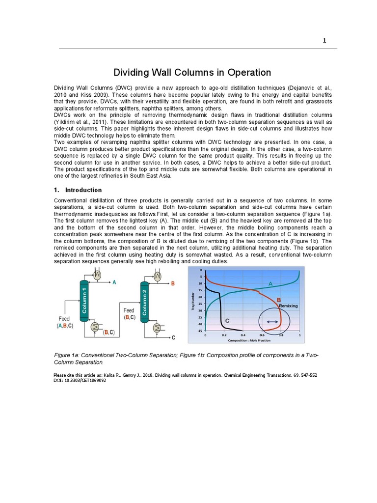 Divide Wall Columns Case Studies | PDF | Oil Refinery | Chemical ...