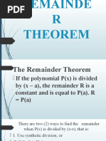 Remainder Theorem | PDF | Division (Mathematics) | Mathematical Concepts