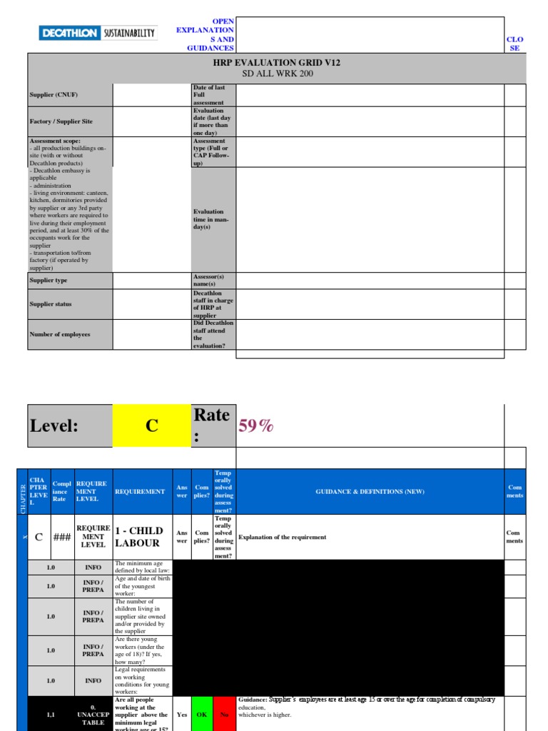 HRP Evaluation Grid Overview | PDF | Employment | Migrant Worker