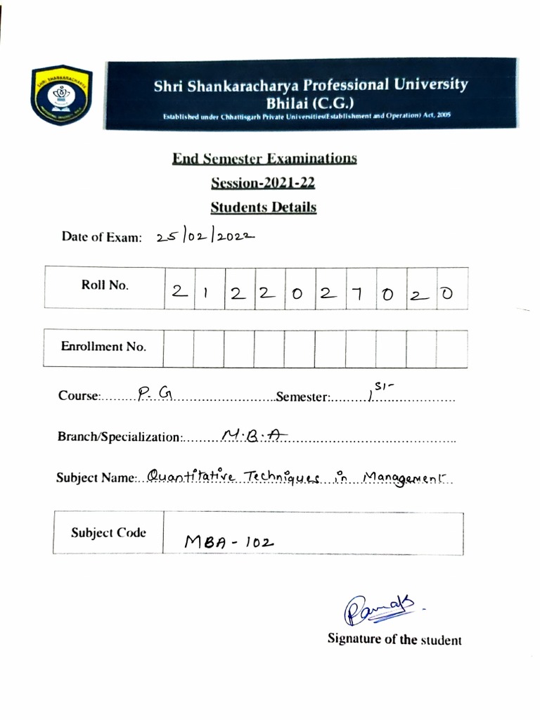 MBA Exam Paper Analysis | PDF