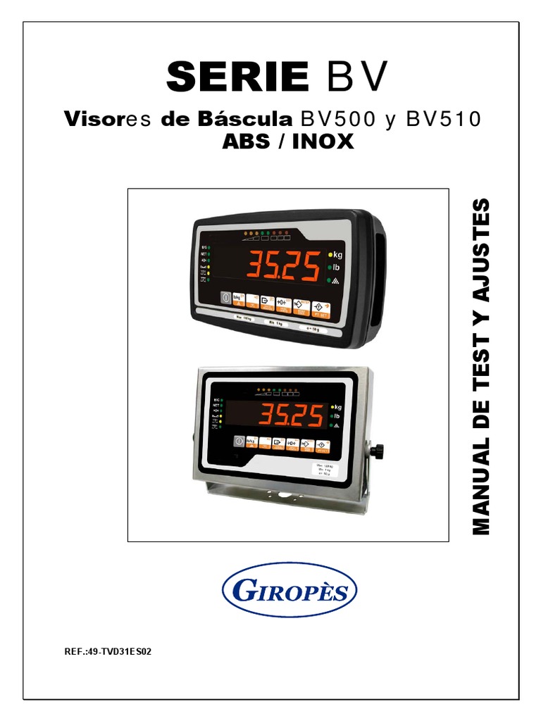 Manual BV500-BV510 | PDF | Calibración | Ingeniería Informática